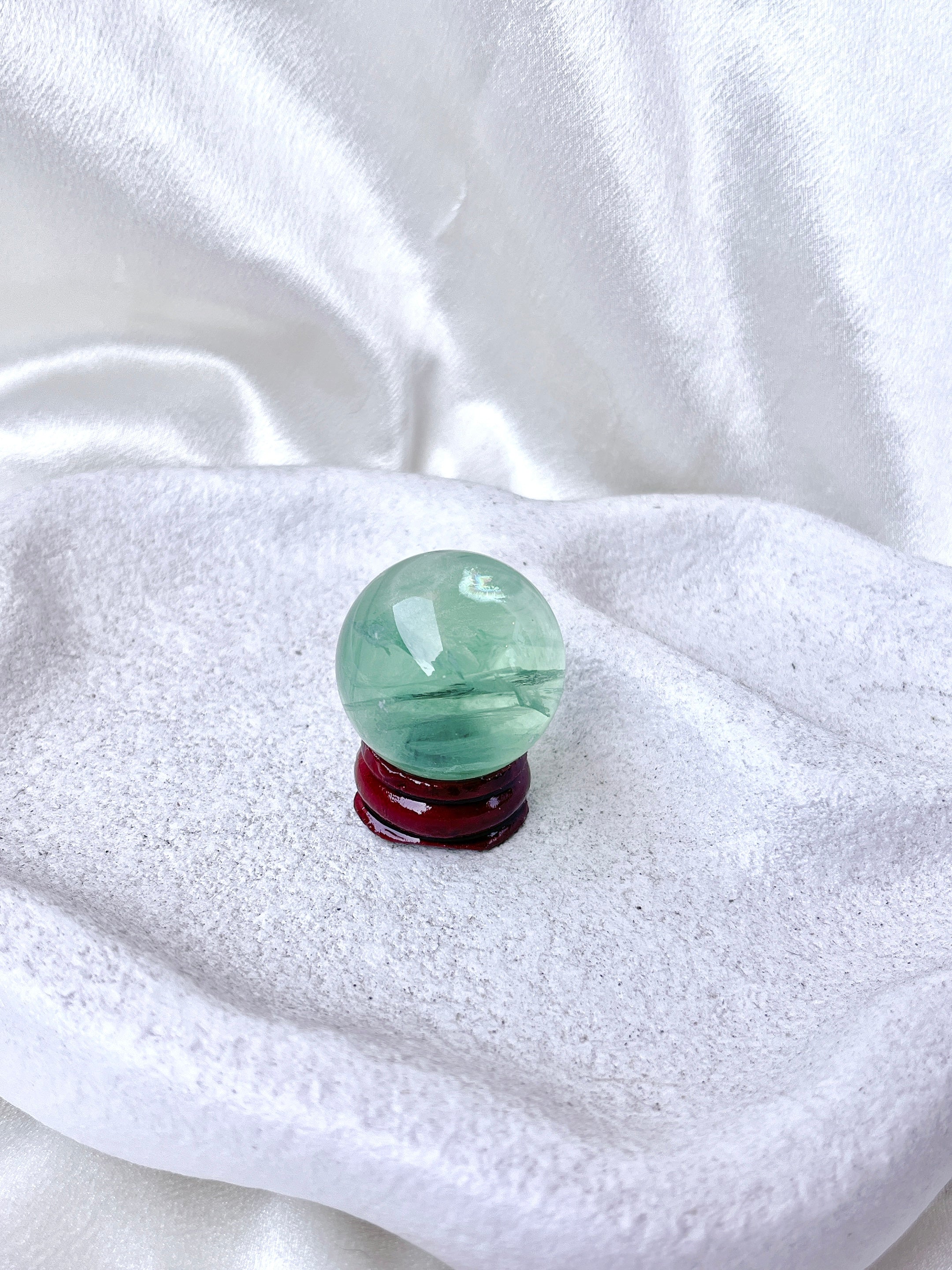 Flashy Green Fluorite Sphere- Mini – Artemis' Stone
